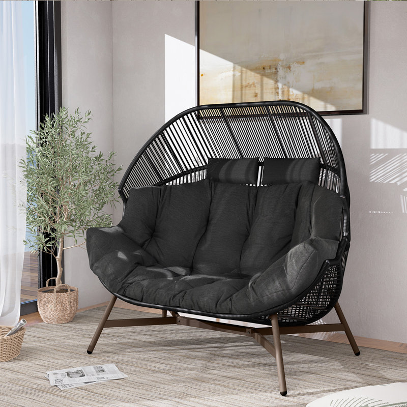 Black wicker outdoor lounge chair store